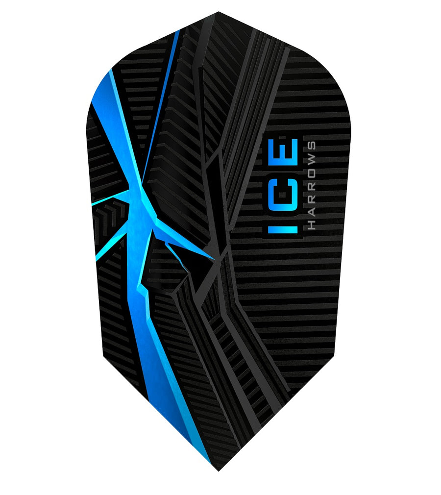 Harrows Ice Recut 100 Micron Dart Flights - Slim - Aqua Blue