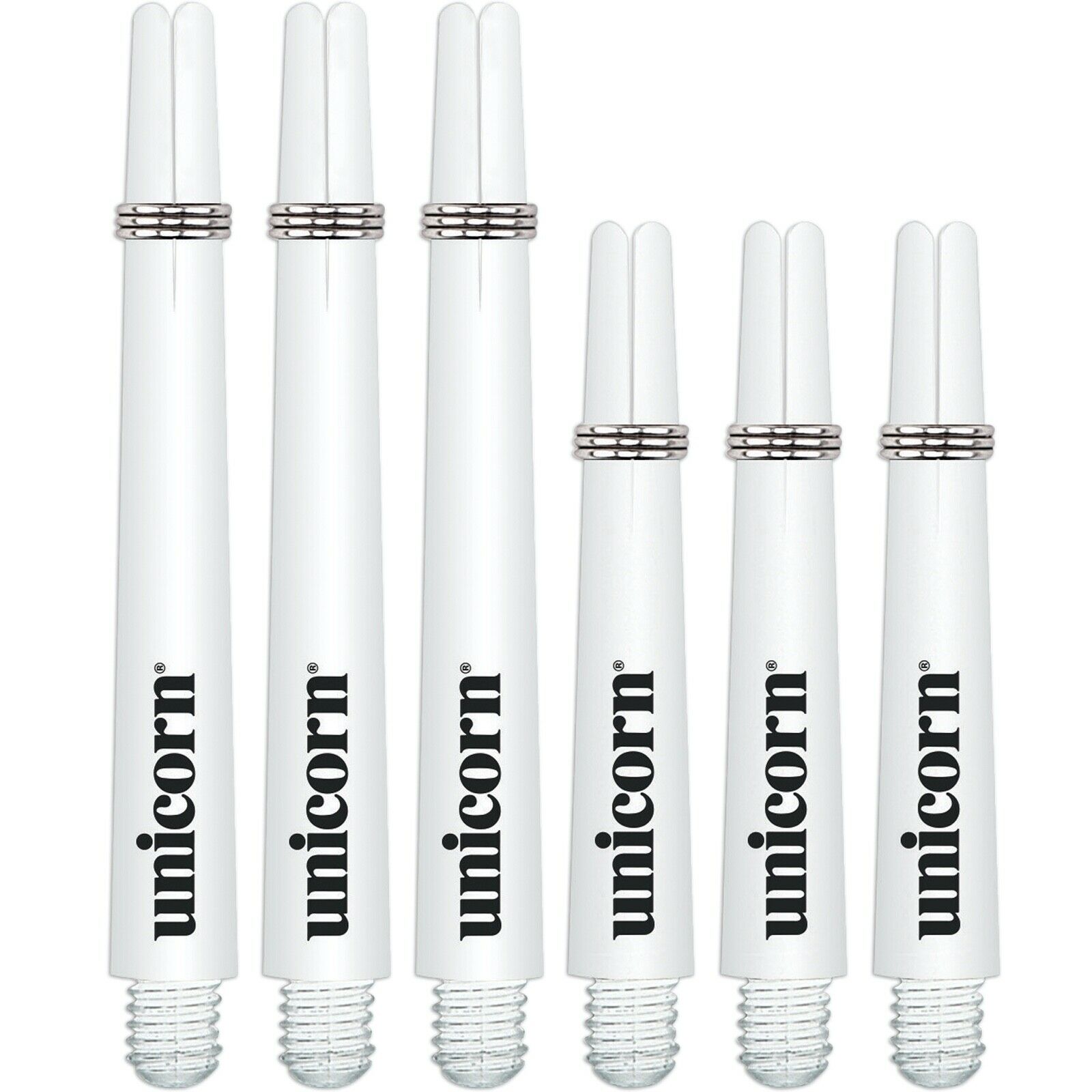 Unicorn Gripper 3 Moulded Dart Stems - White - BULK PACK 5 SETS